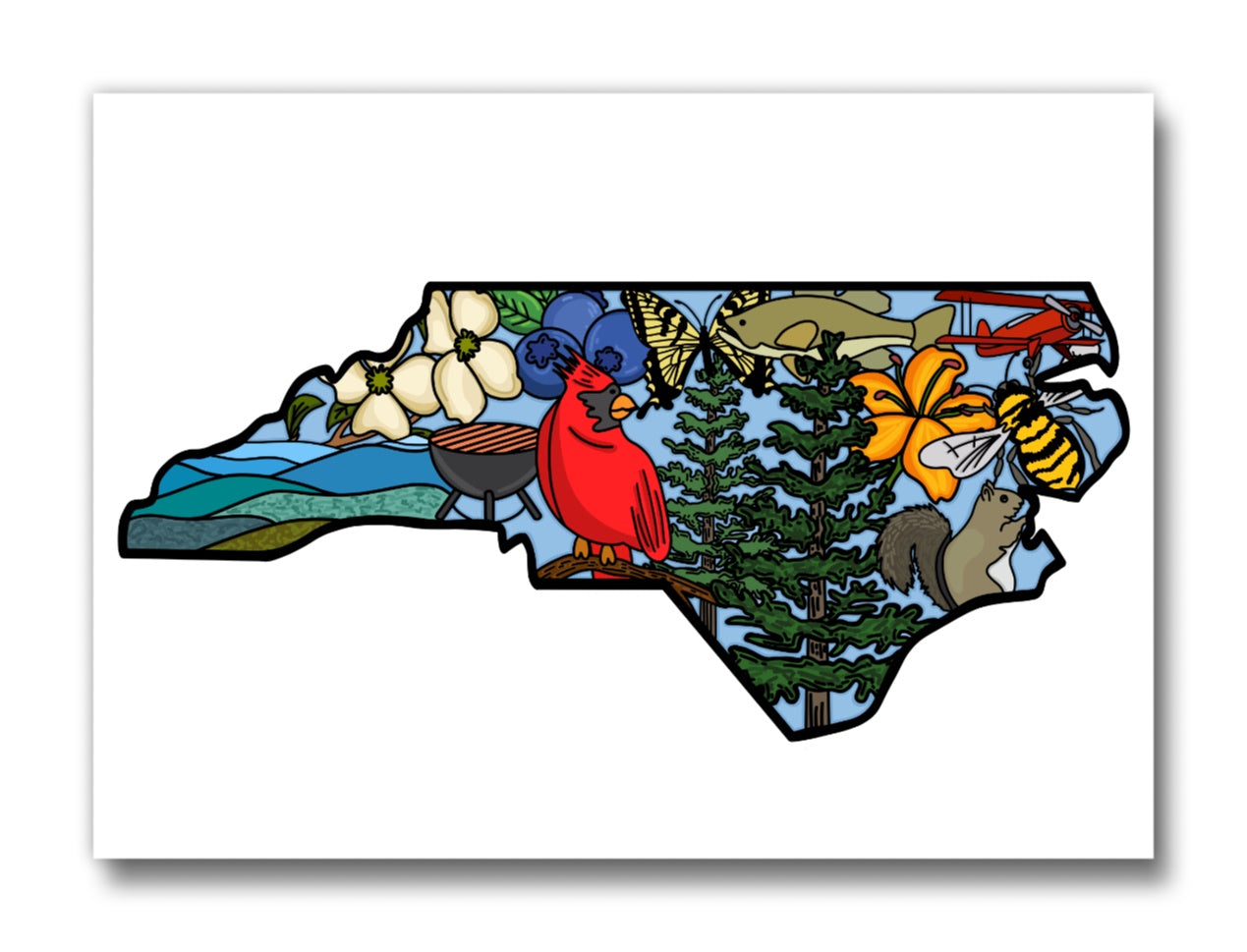 North Carolina Symbols Magnet – Whereabouts Shop