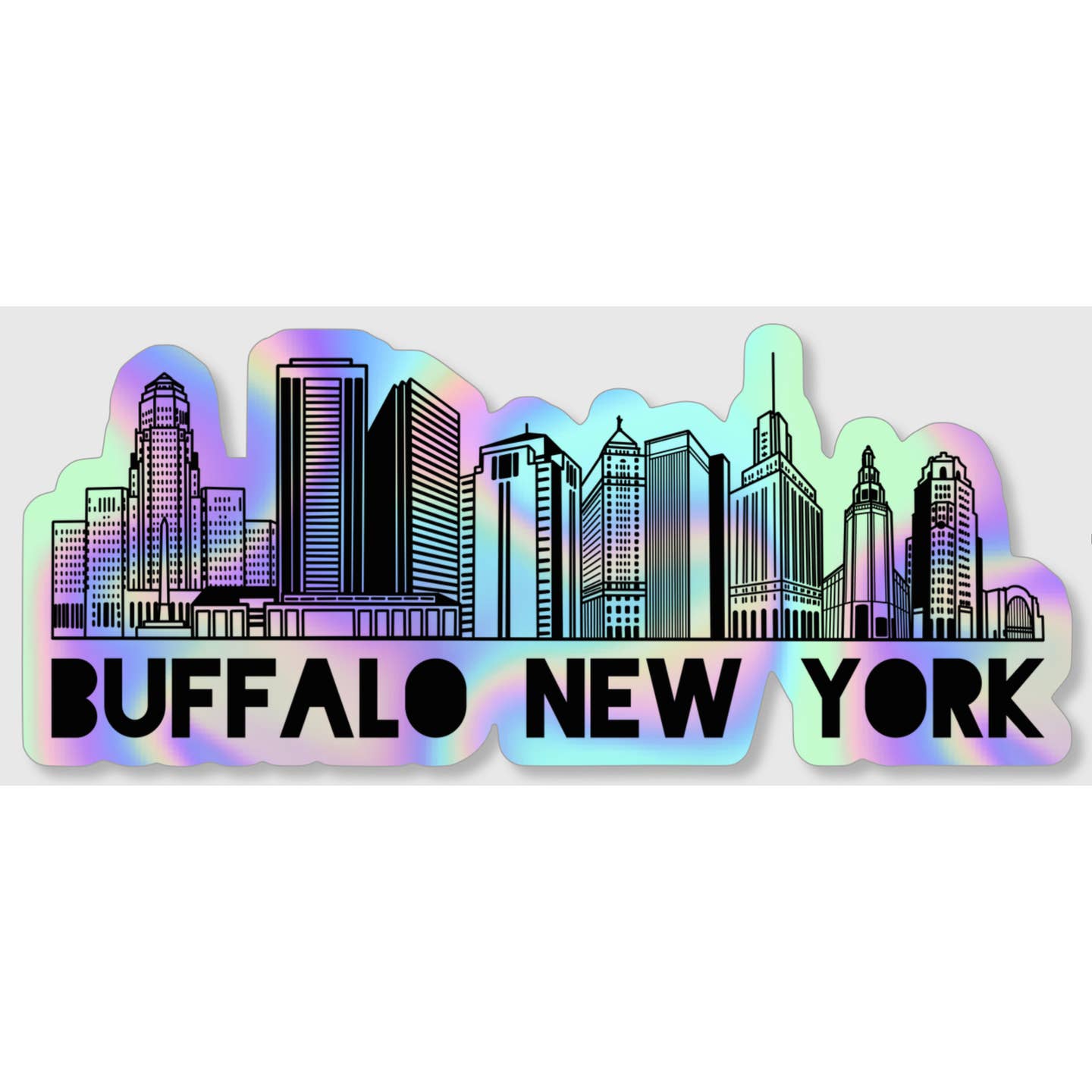 Buffalo Skyline Holographic Sticker – Whereabouts Shop