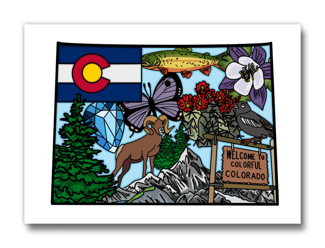 Colorado Symbols Magnet – Whereabouts Shop