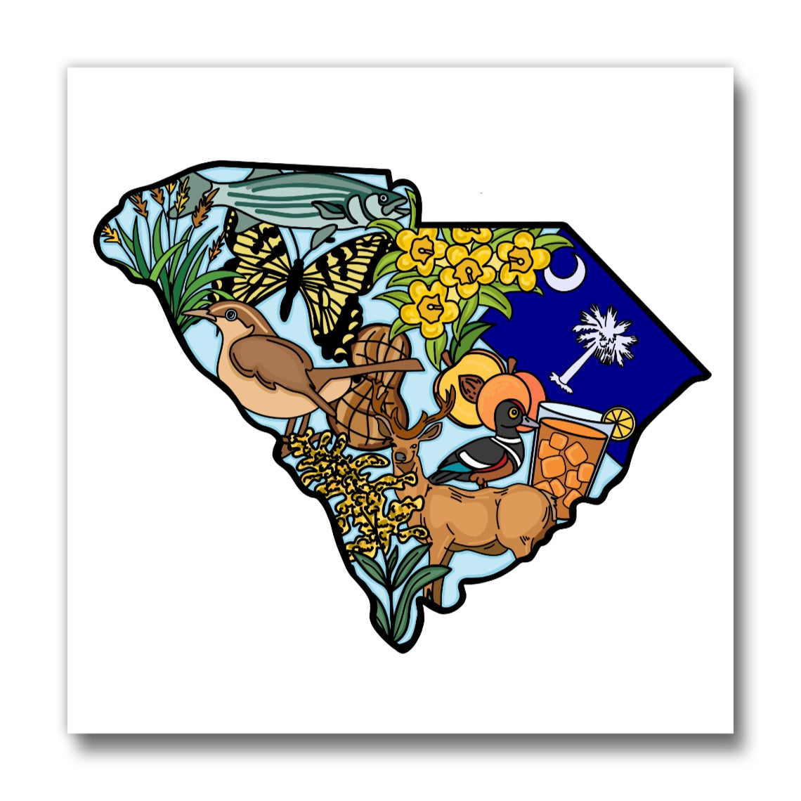 South Carolina Symbols Magnet – Whereabouts Shop