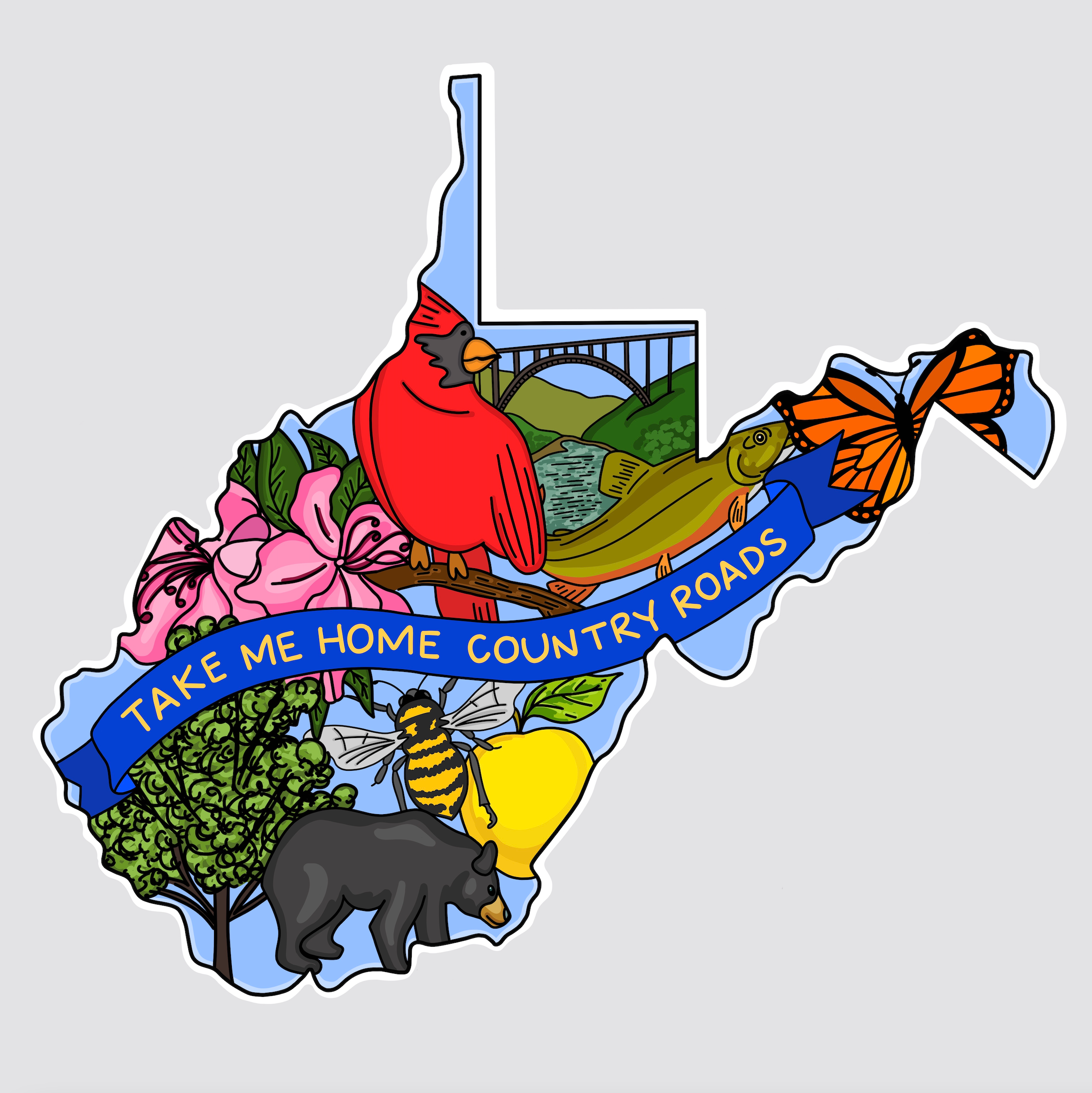 West Virginia Symbols Sticker – Whereabouts Shop