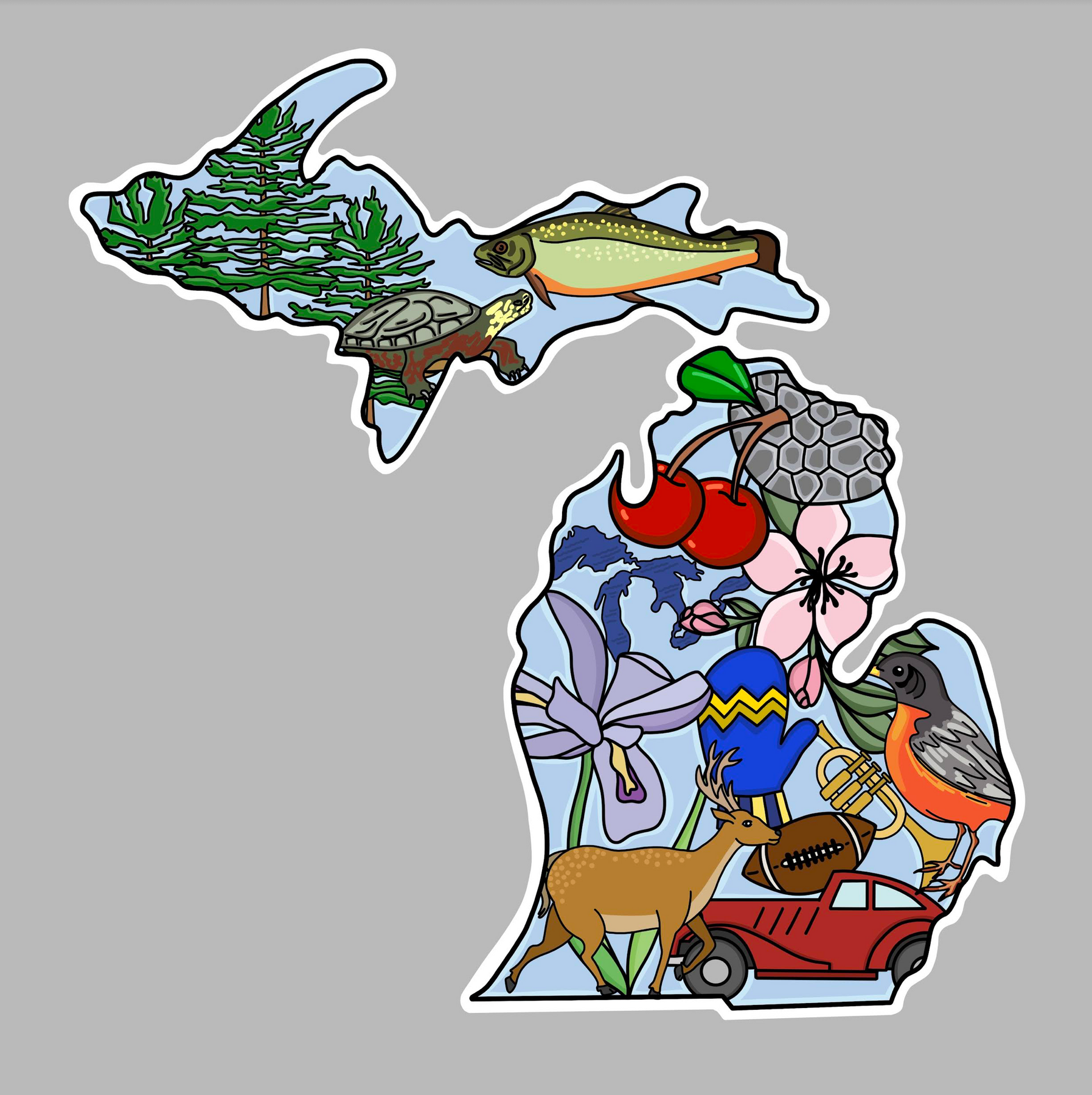 Michigan Symbols Sticker – Whereabouts Shop