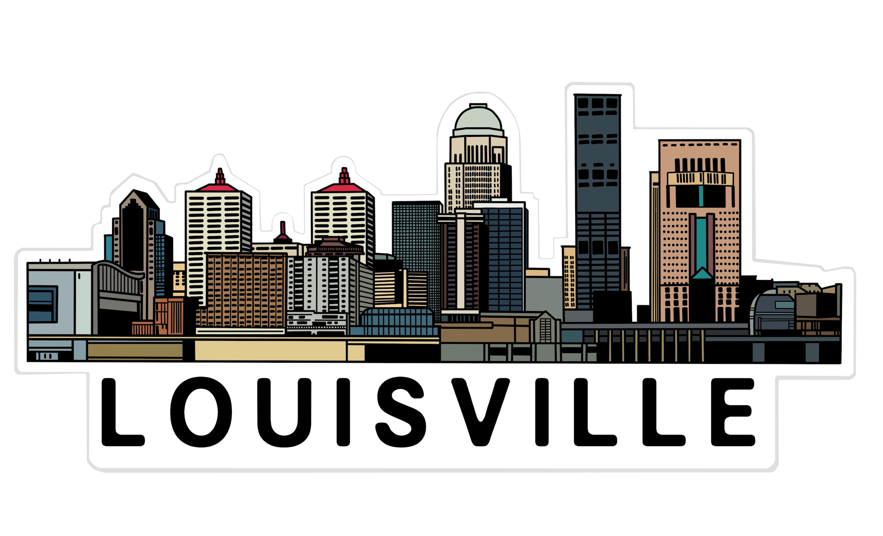 Louisville Color Skyline Sticker – Whereabouts Shop