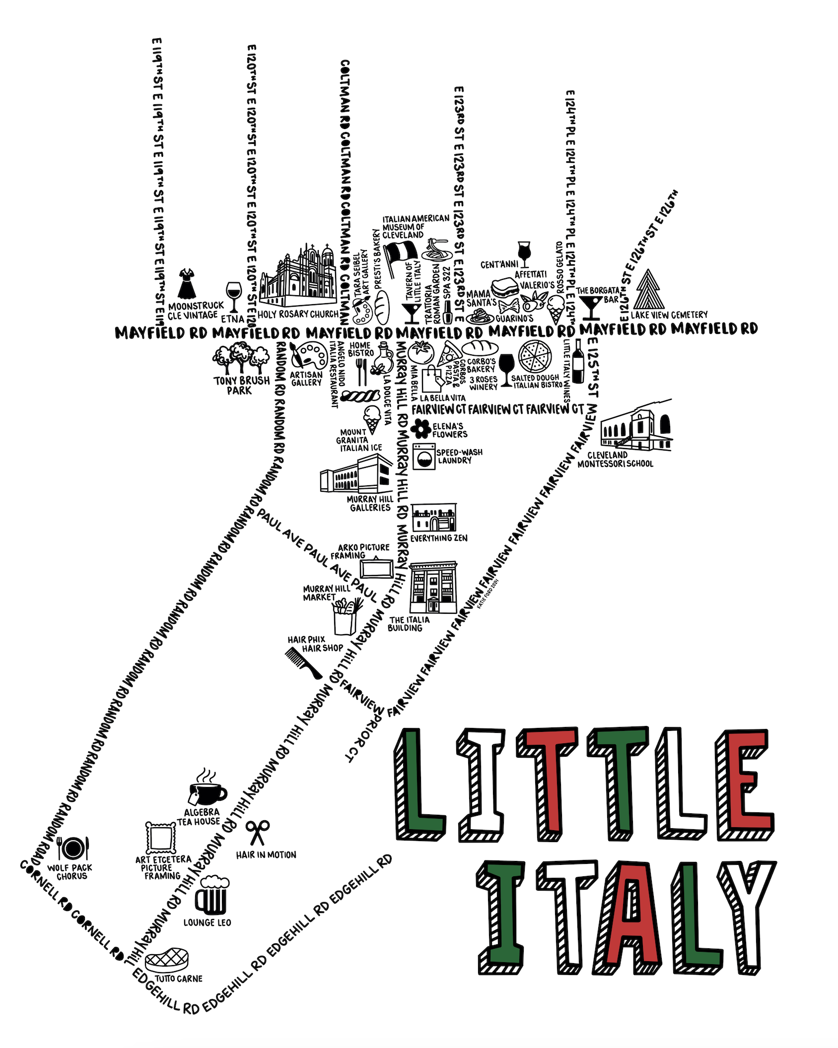 Little Italy Map Print – Whereabouts Shop