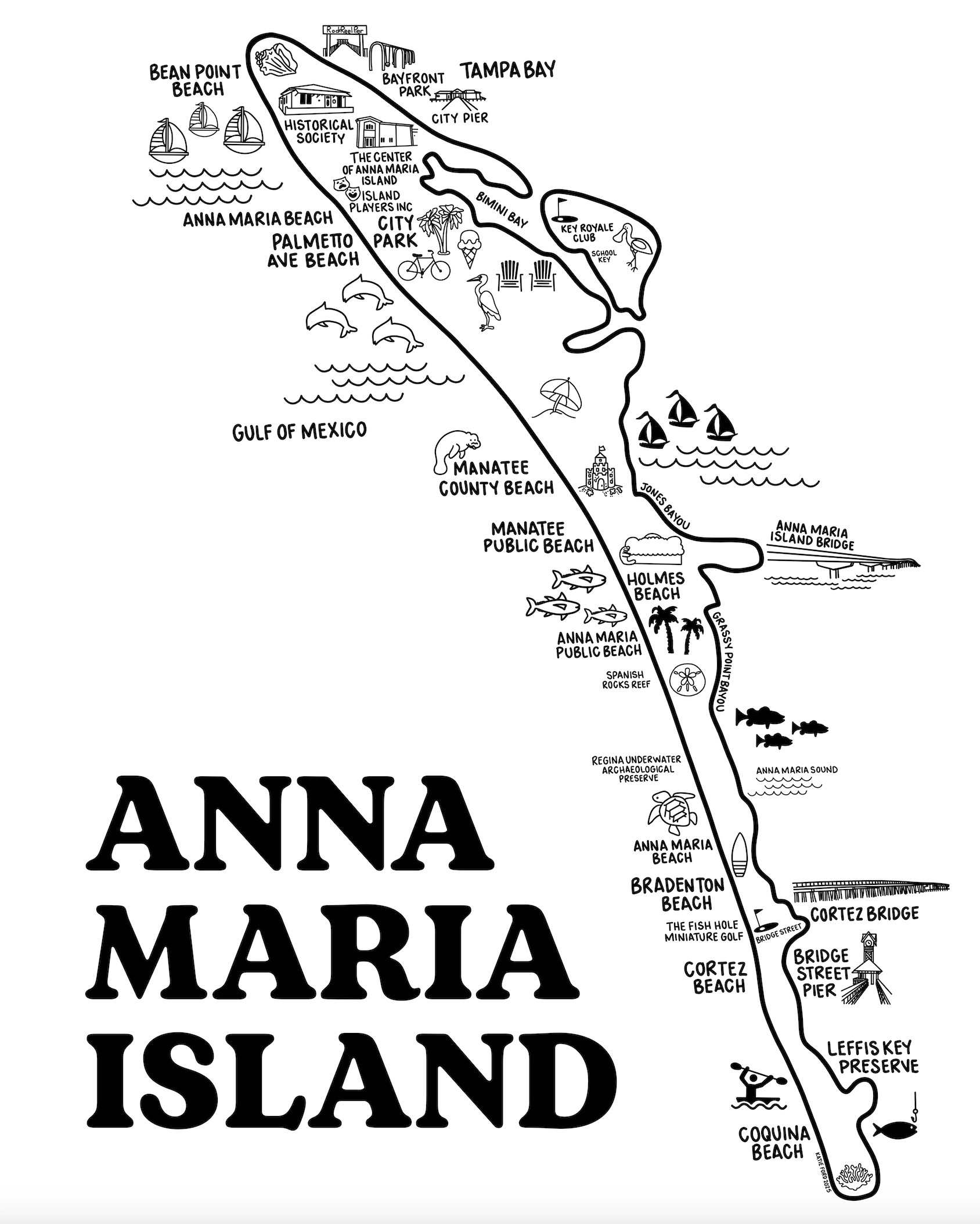 Anna Maria Island Map Print – Whereabouts Shop