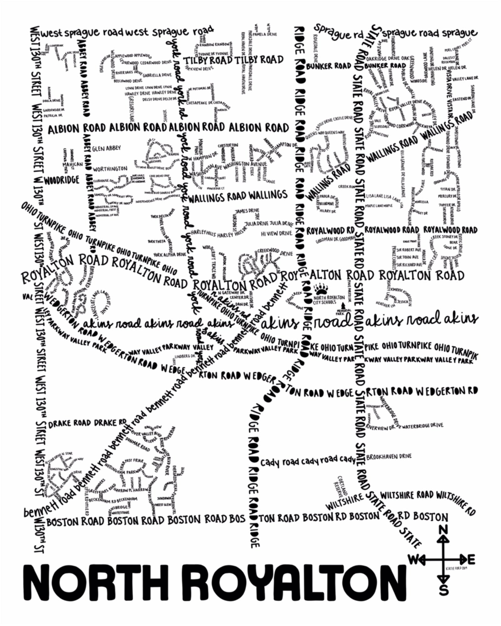 North Royalton Map Print – Whereabouts Shop