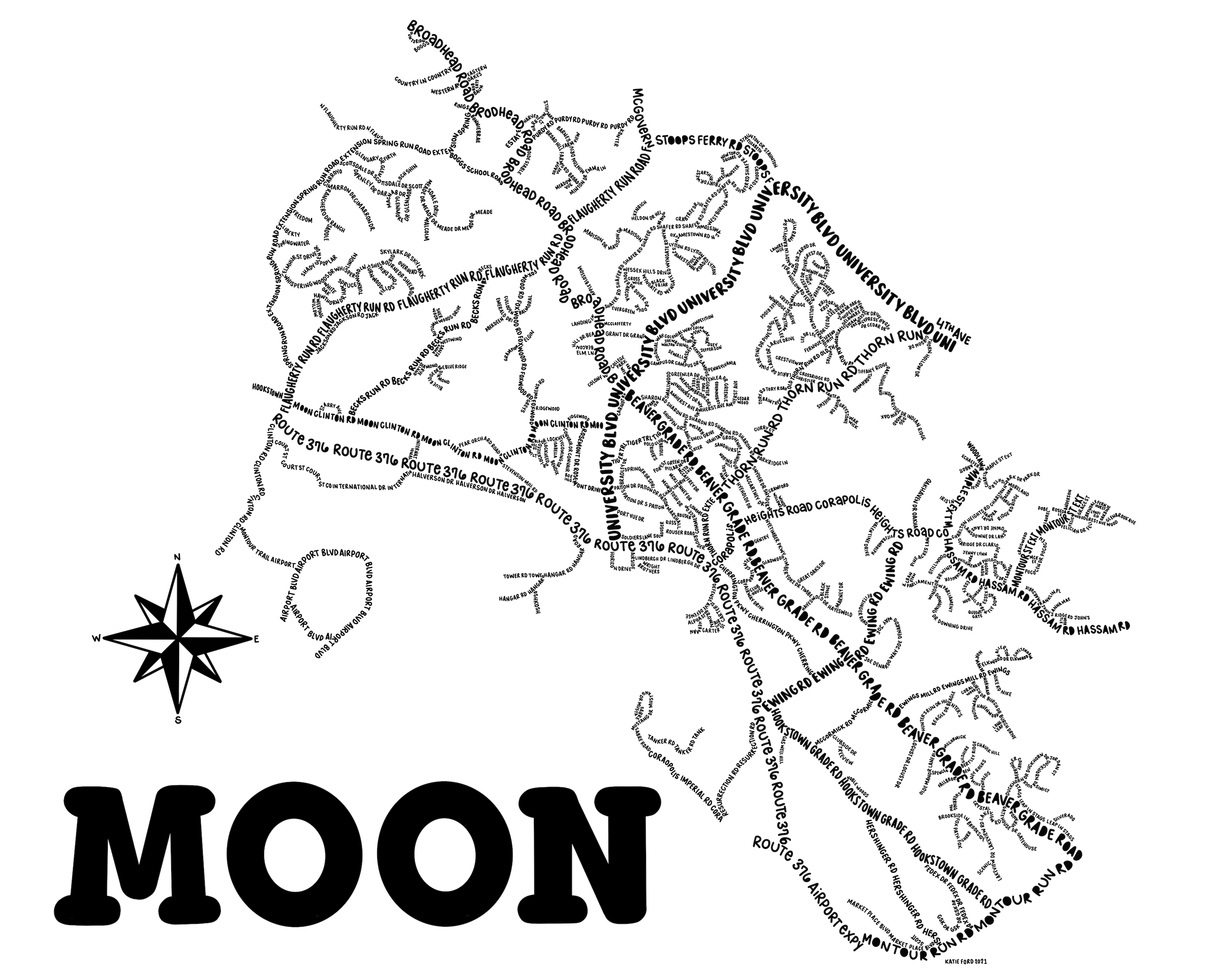 Moon Map Print – Whereabouts Shop