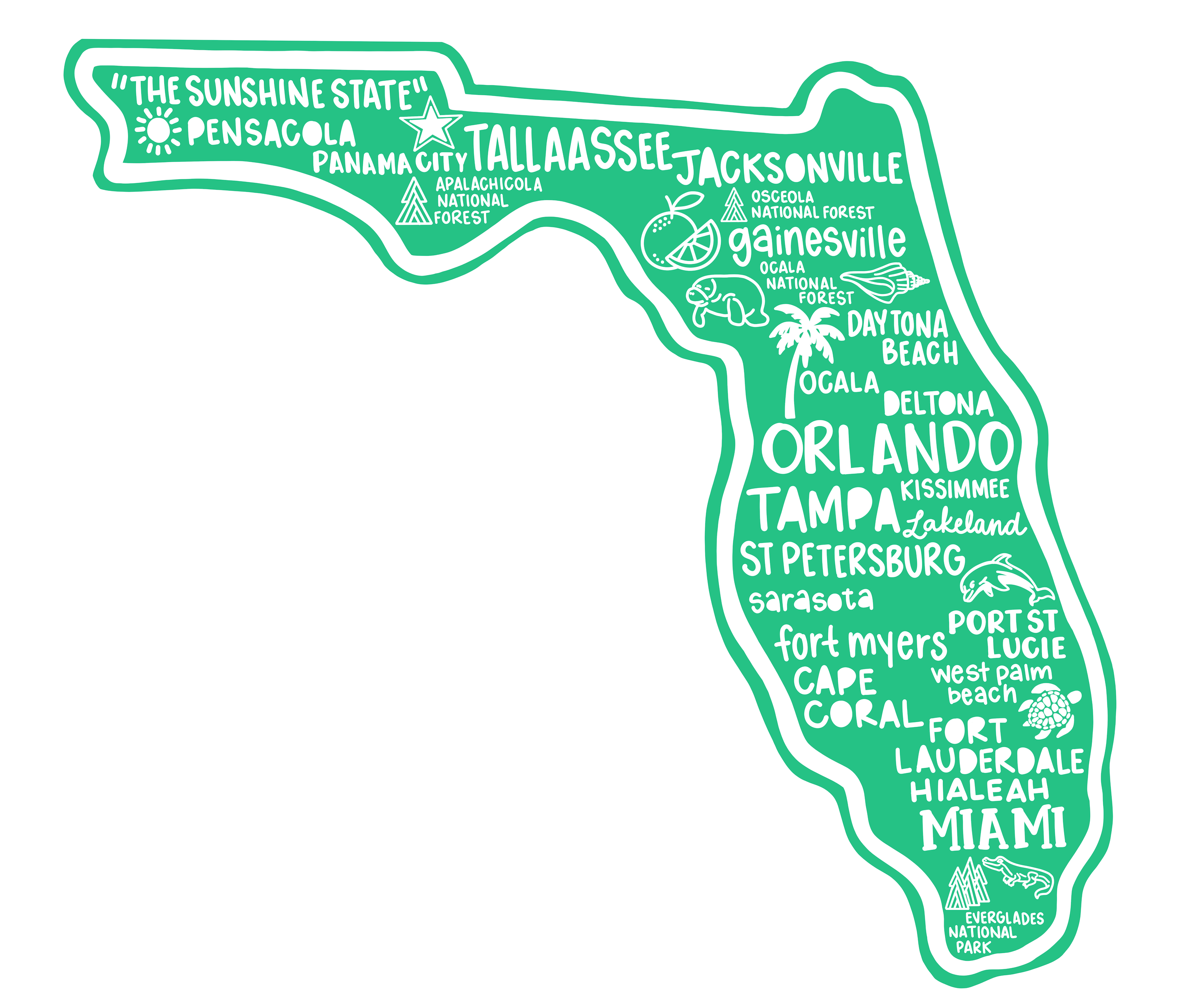 Florida Map Sticker – Whereabouts Shop