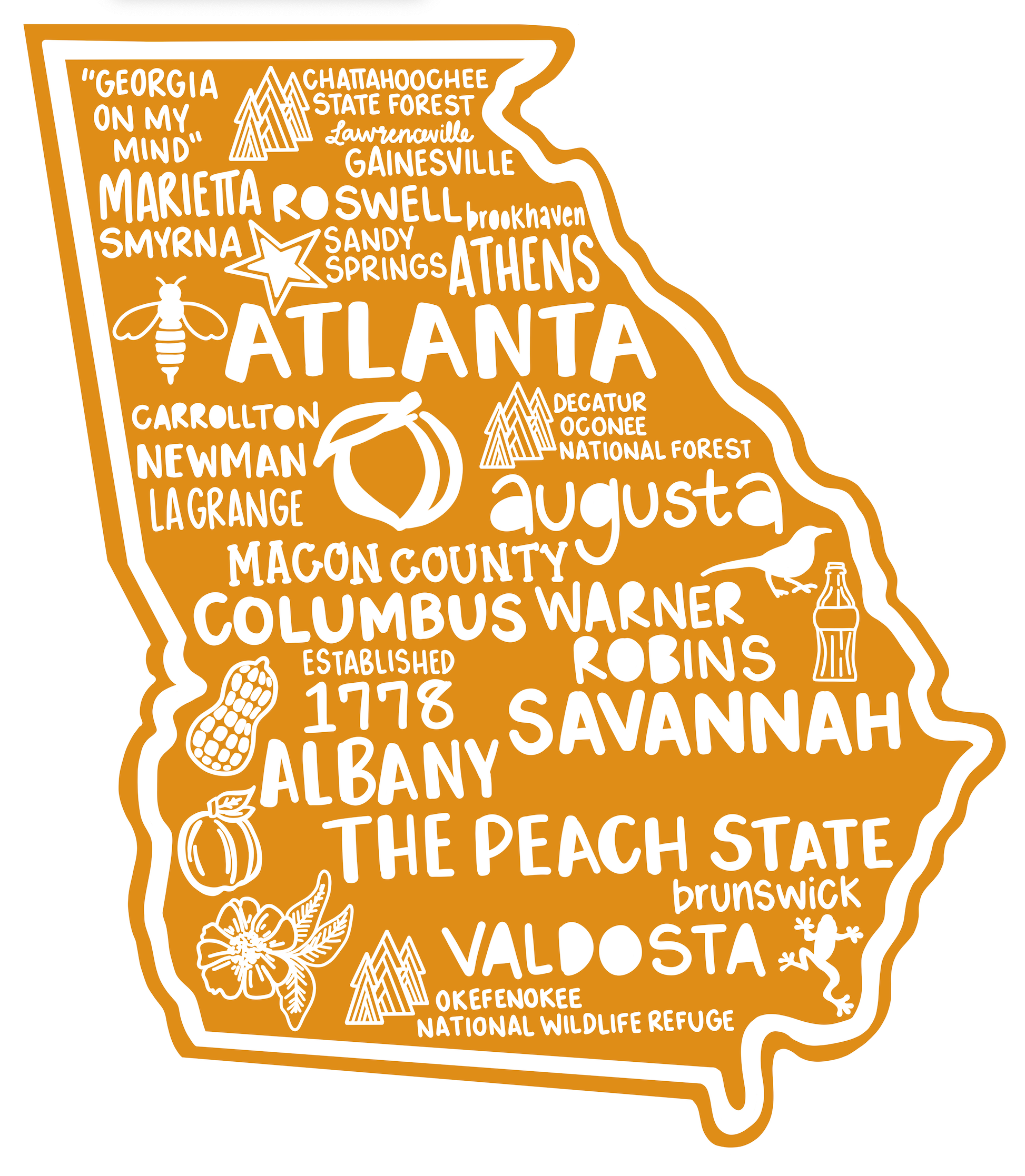 Georgia Map Sticker – Whereabouts Shop
