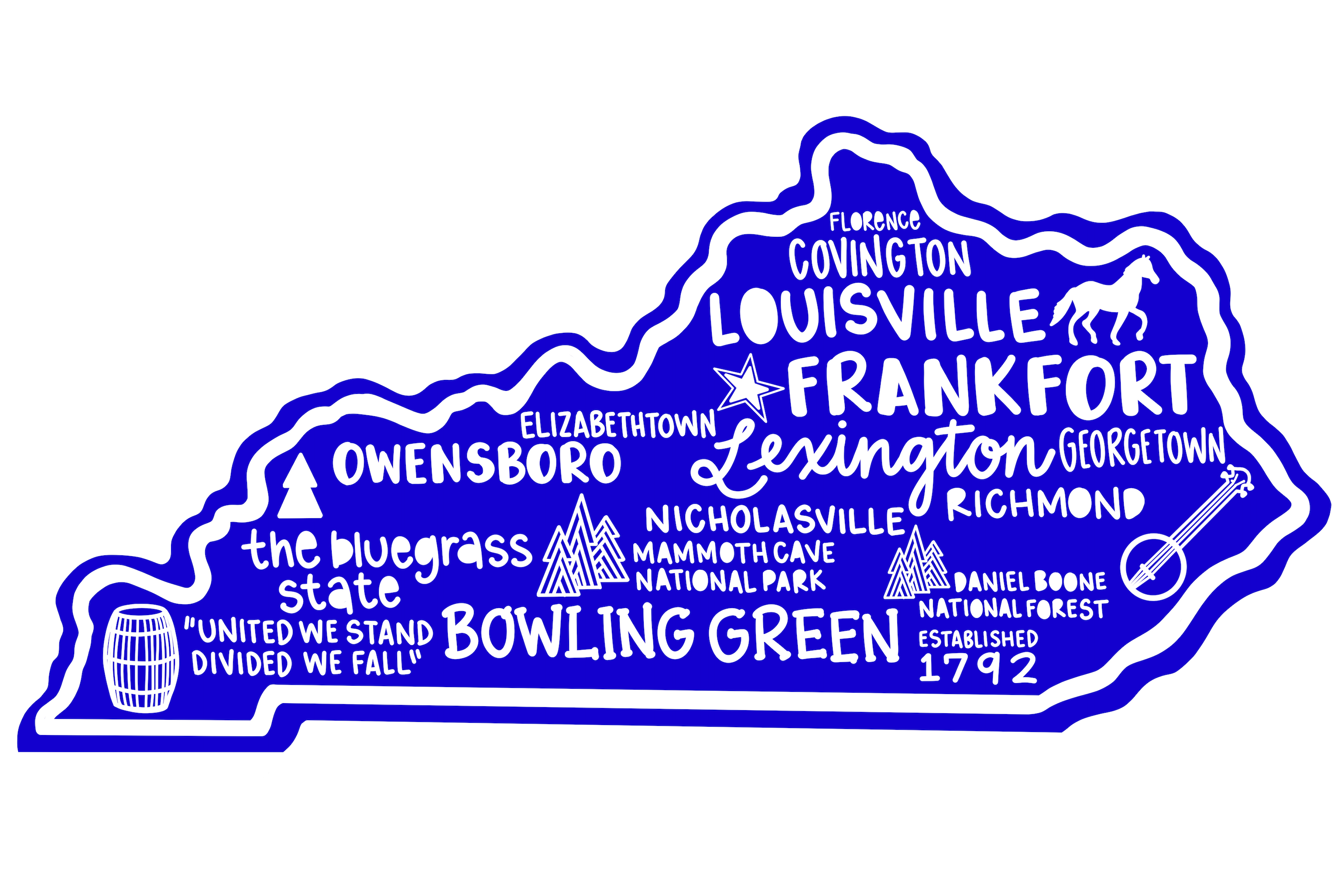 Kentucky Map Sticker – Whereabouts Shop